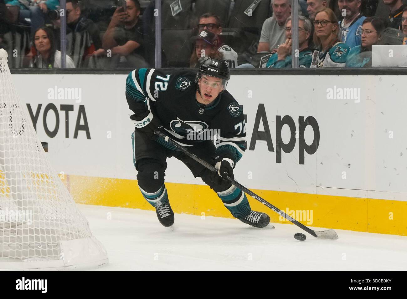 San Jose Sharks left wing William Eklund (72) during an NHL hockey game ...
