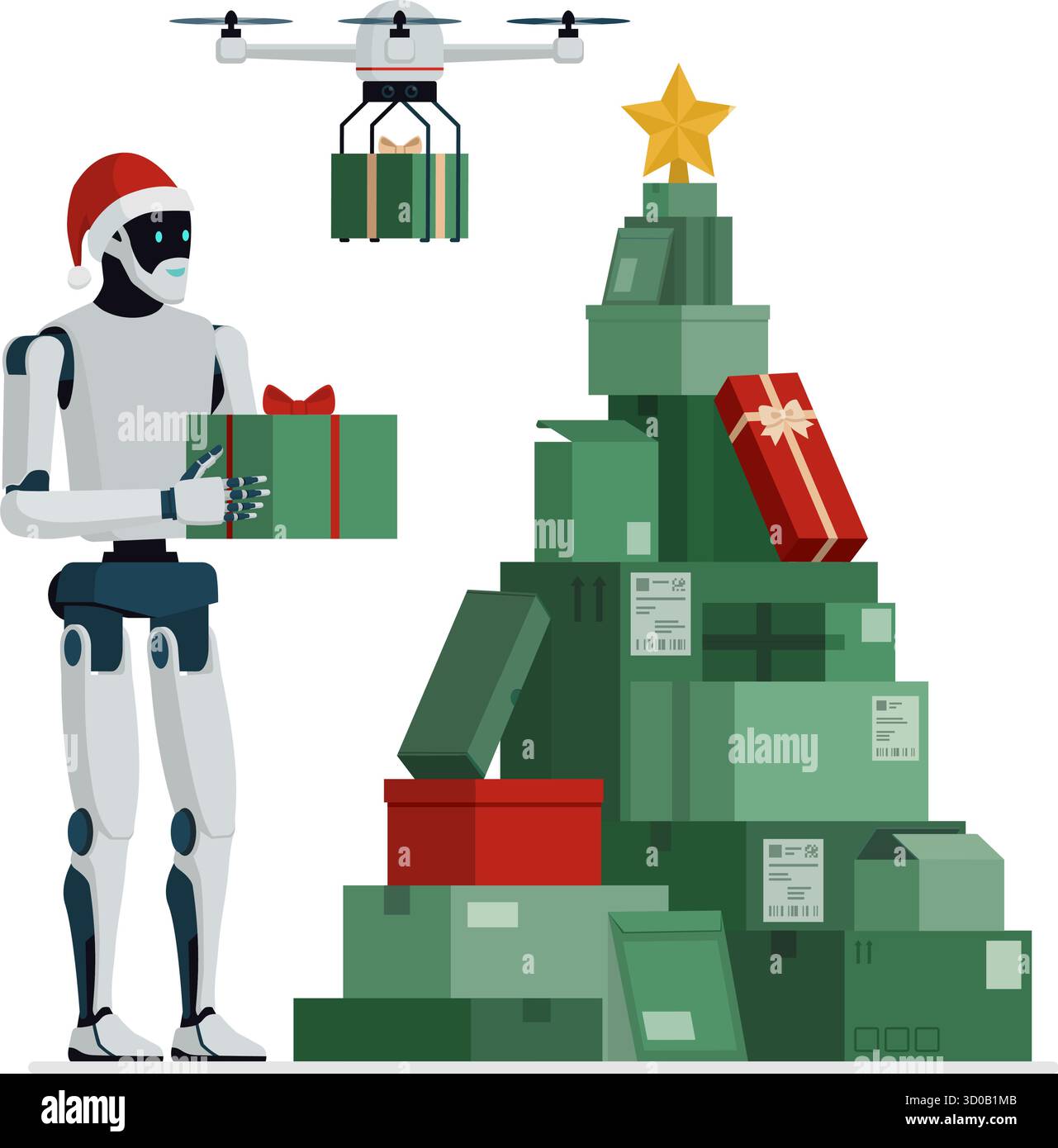 Robot in santa claus Cut Out Stock Images & Pictures - Alamy