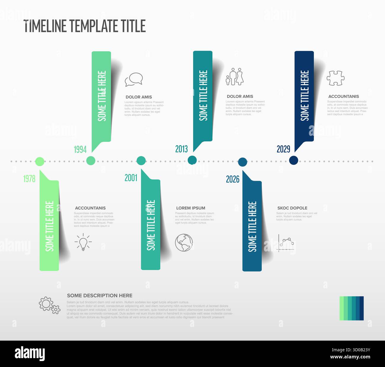 Minimalist timeline infographic design template with colorful markers ...