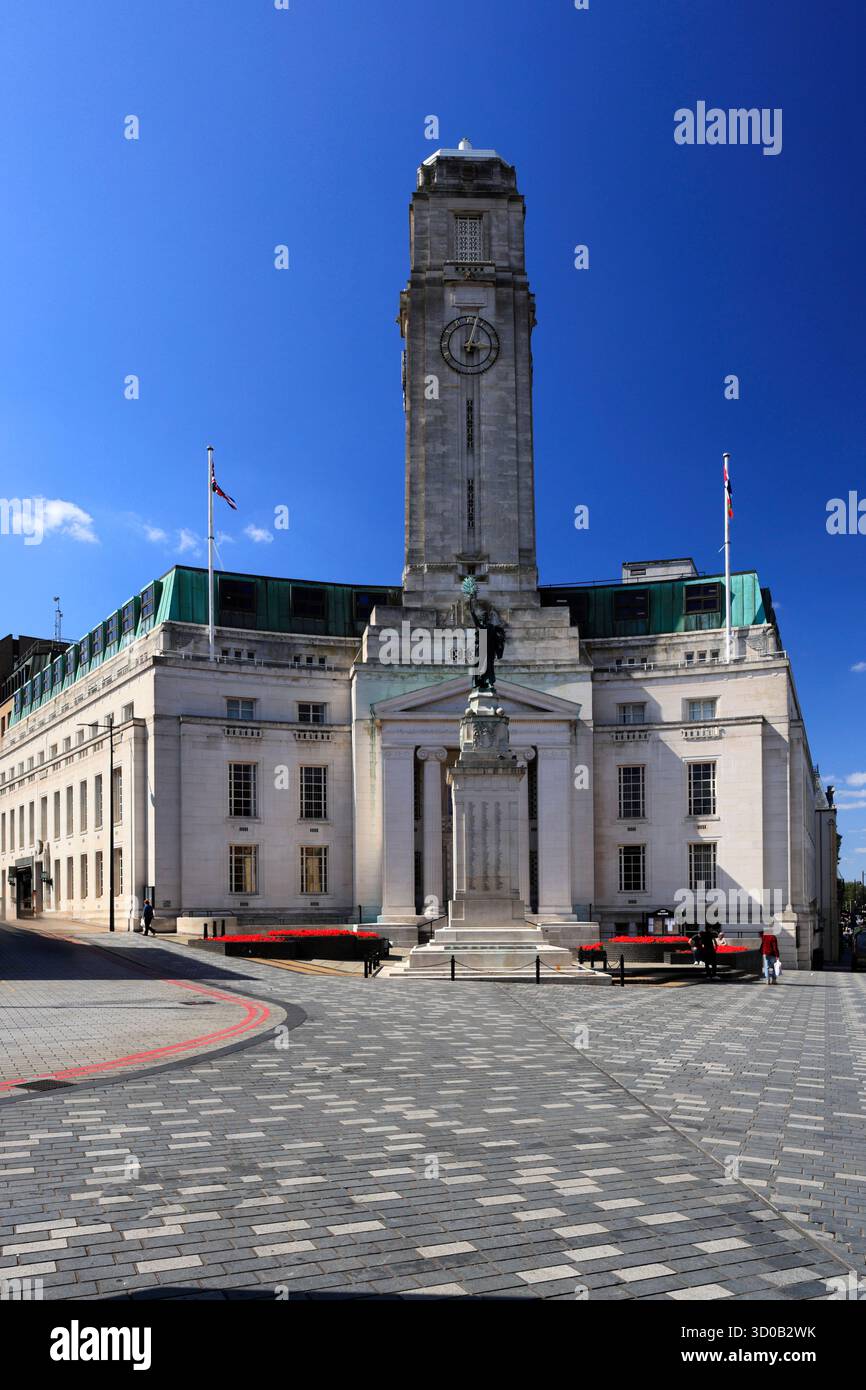 Summer view of the Town Council Building, Luton Town, Bedfordshire ...