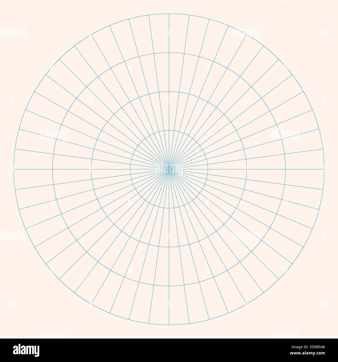 Polar coordinate circular grid isolated on white background. 360 ...