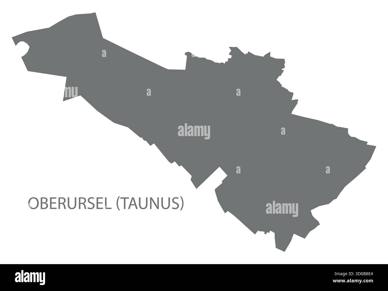 Oberursel (Taunus) city map with boroughs grey illustration silhouette ...