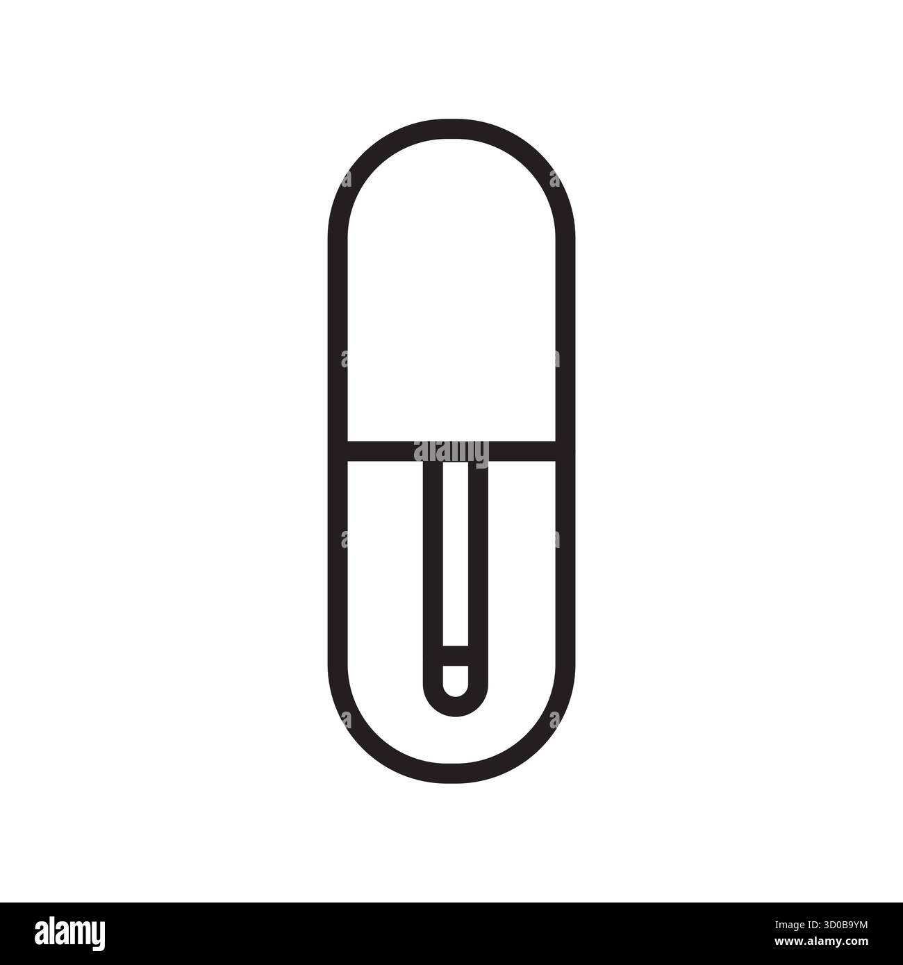 plastic capsule for cosmetics black line icon. Vector isolated element ...