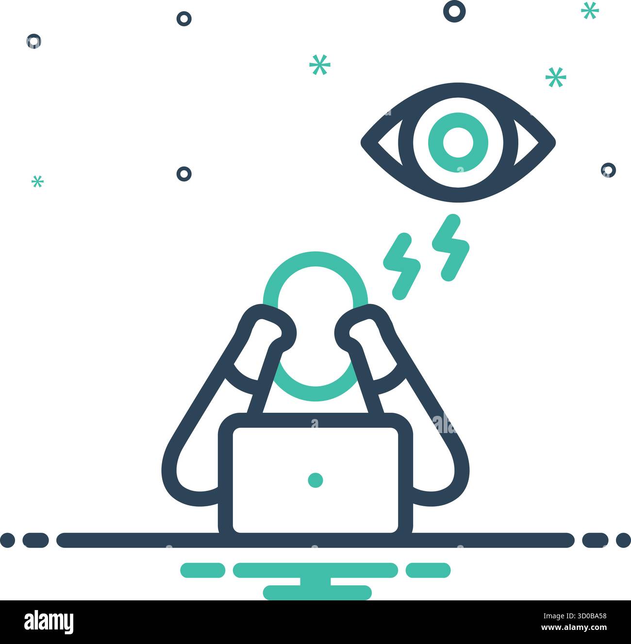 Icon for computer vision syndrome, eye fatigue Stock Vector Image & Art ...
