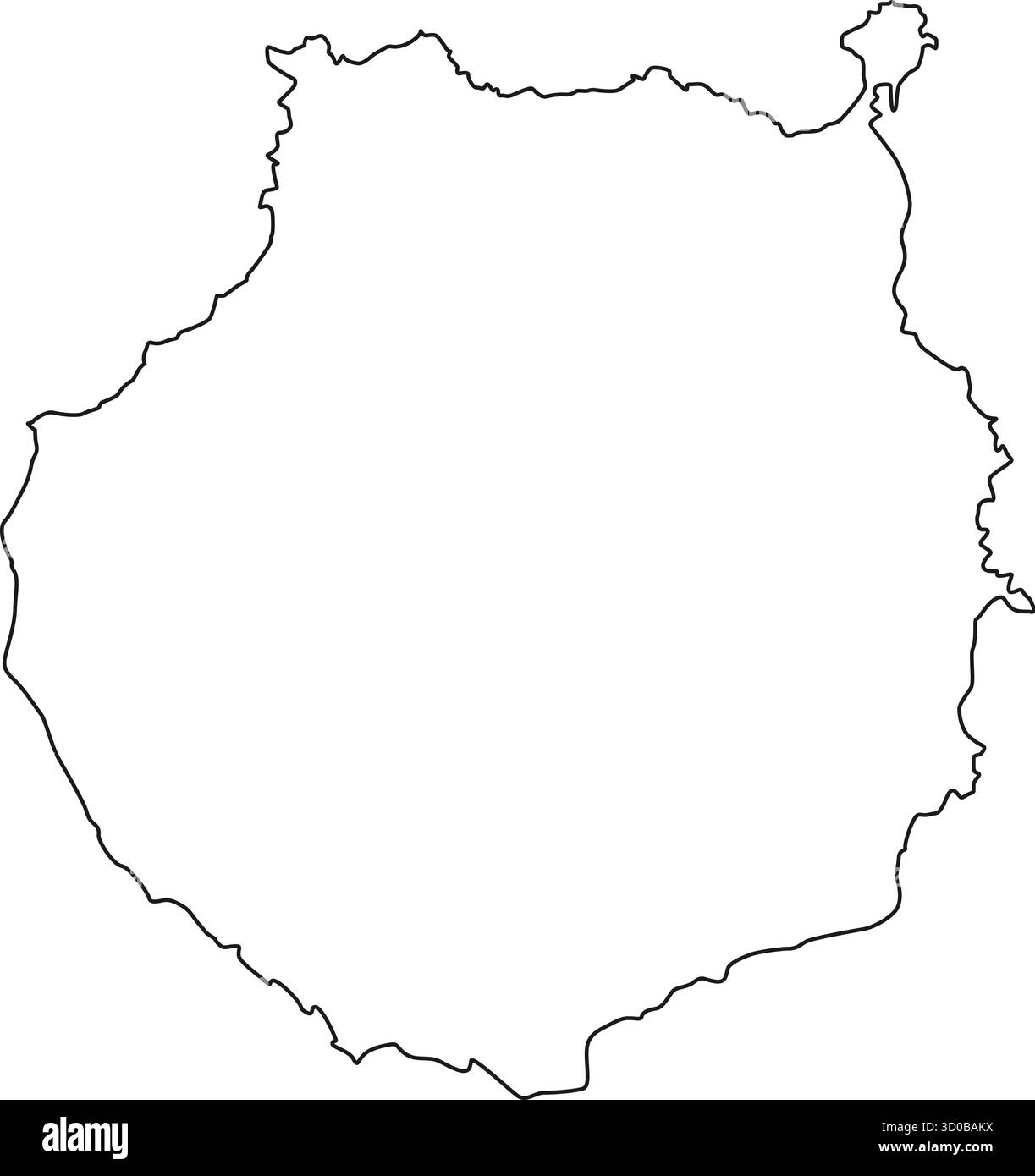 outline shape of the island of Gran Canaria, Canary Islands, vector ...
