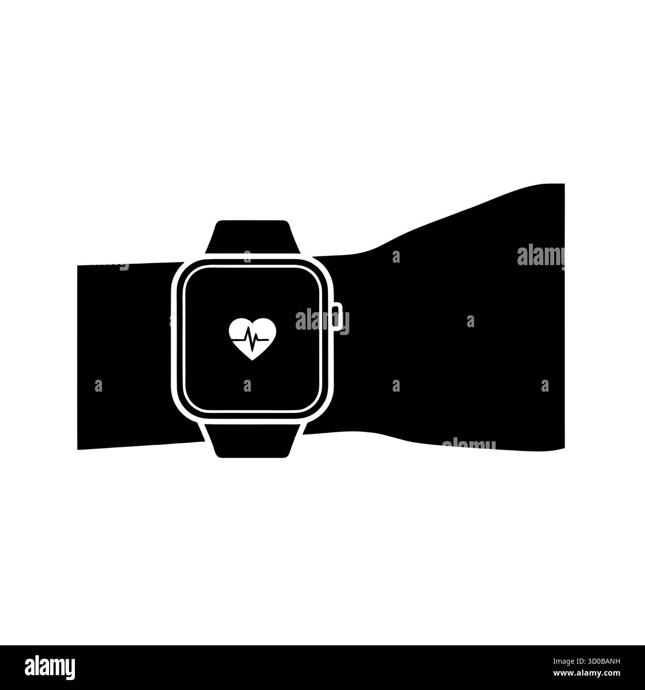 Smartwatch on wrist heartbeat Stock Vector Images - Alamy