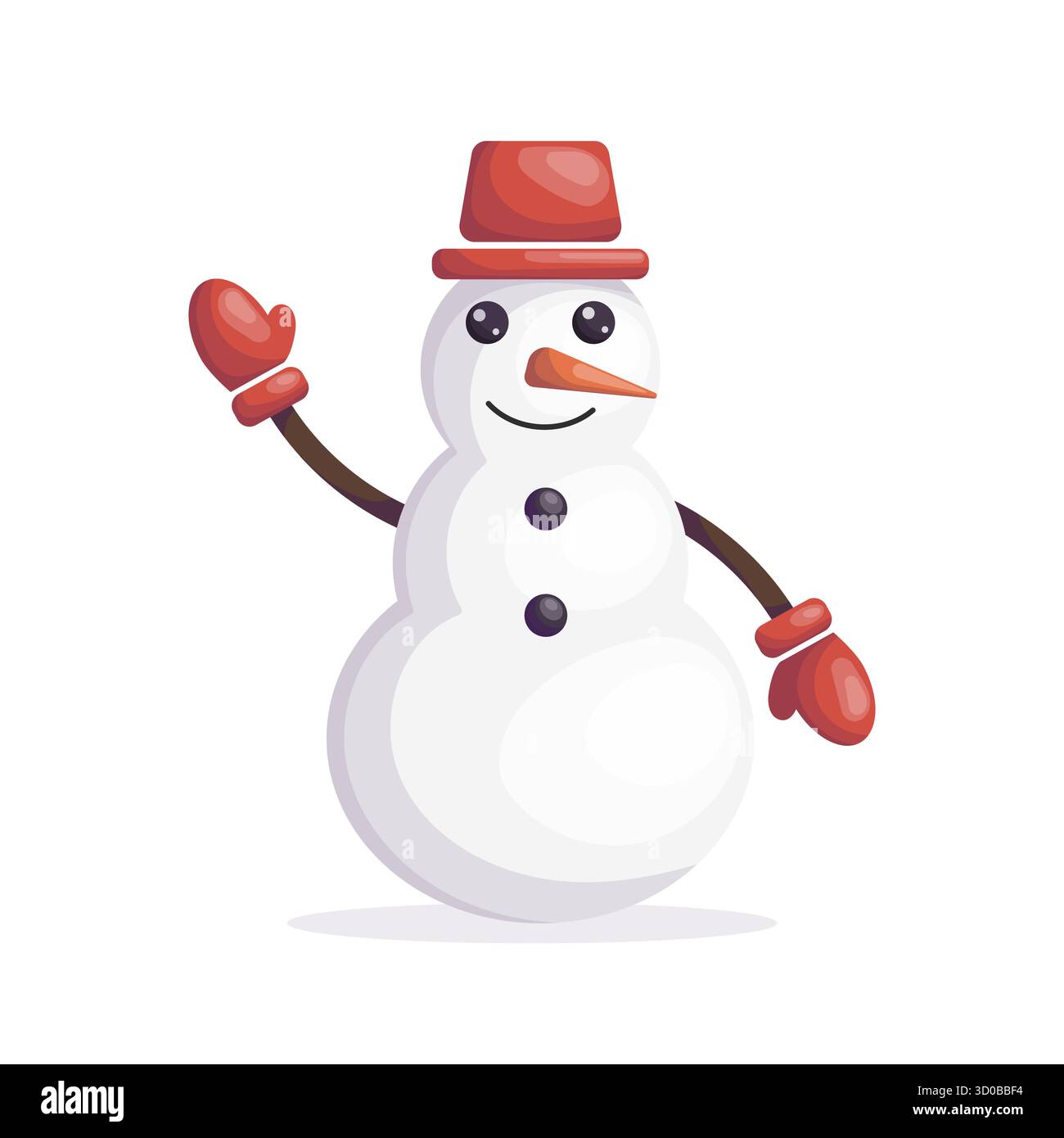 Snowman in hat mittens Stock Vector Images - Alamy