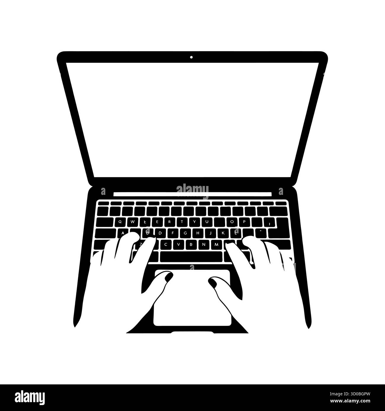 Laptop keyboard hands typing Stock Vector Images - Alamy