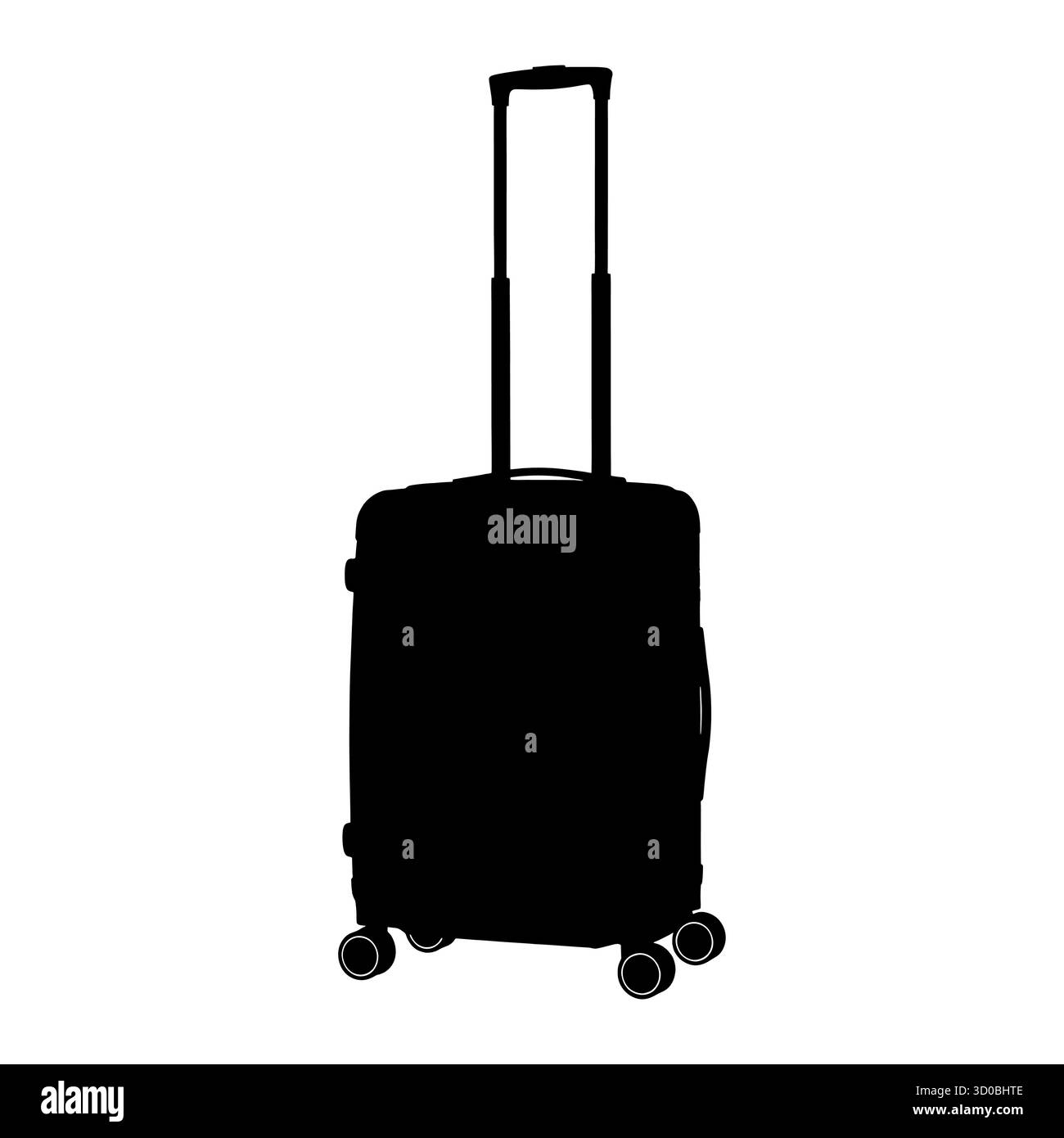 Black silhouette of a rolling suitcase with extended handle Stock ...