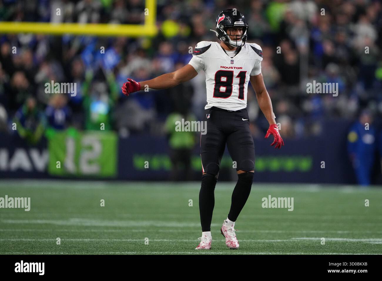 Houston Texans wide receiver Jayden Higgins in action against the ...