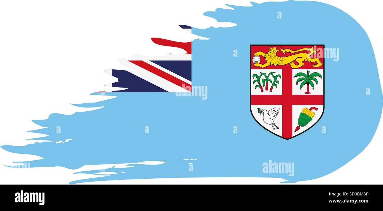 Fiji comet flag fly, grunge brush vector Stock Vector Image & Art - Alamy
