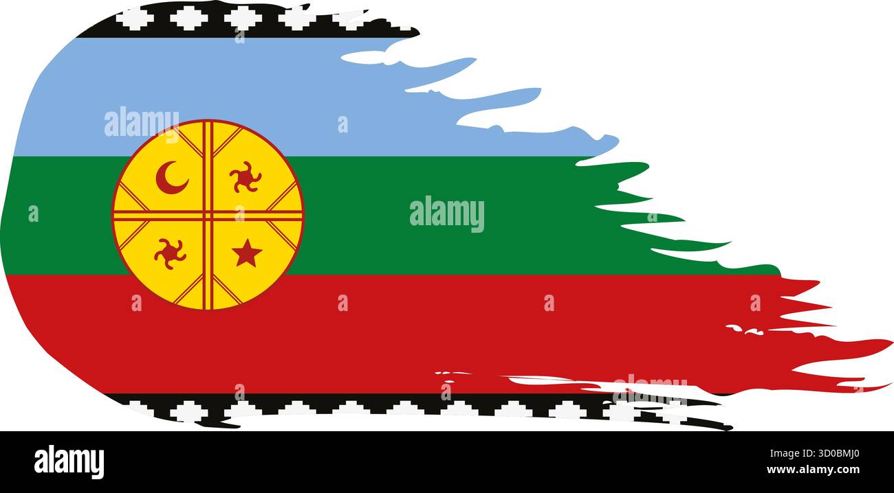 Mapuche comet flag fly, grunge brush vector Stock Vector Image & Art ...