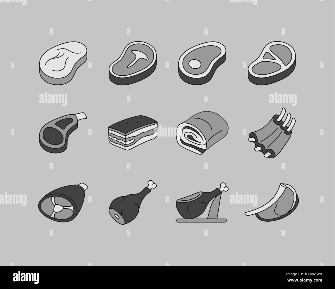Lamb leg steaks Stock Vector Images - Alamy