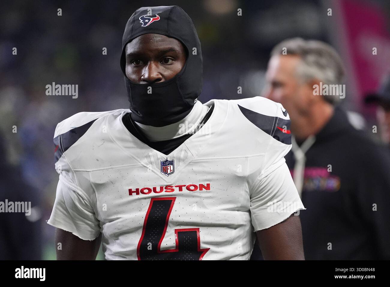 Houston Texans cornerback Kamari Lassiter walks to the locker room ...
