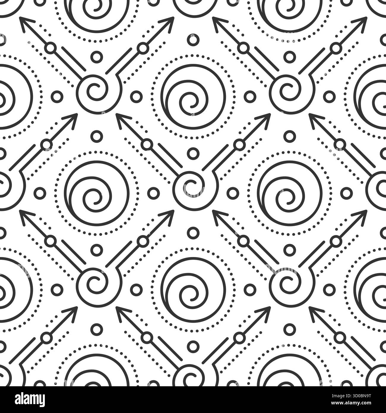 Elegant seamless pattern with dots, line ornate, decorative shapes ...