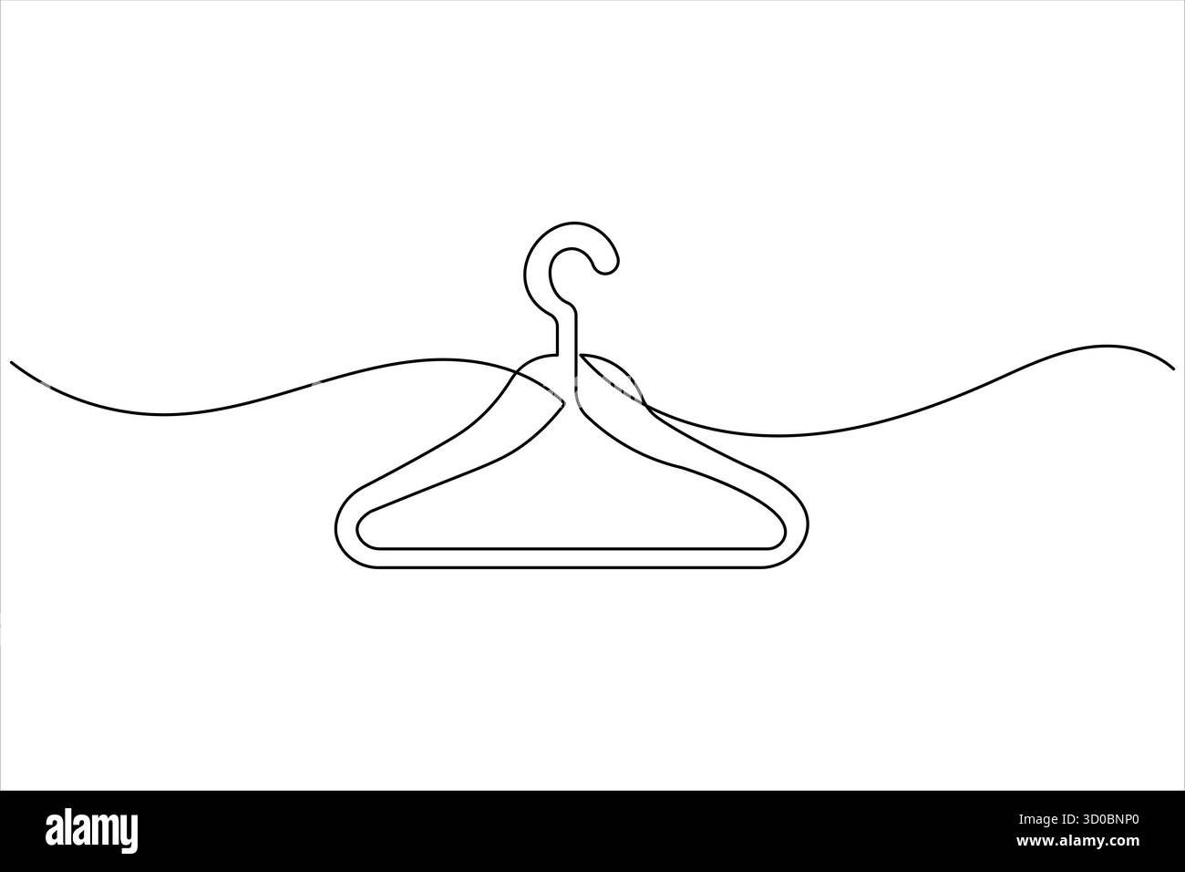 Hanger continuous one line drawing minimalist outline design on white ...