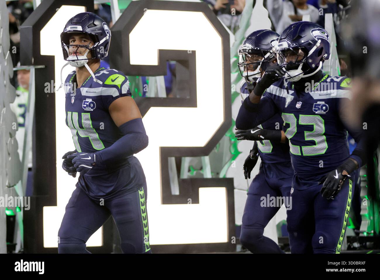 Seattle Seahawks linebacker Chazz Surratt (44) and safety D'Anthony ...