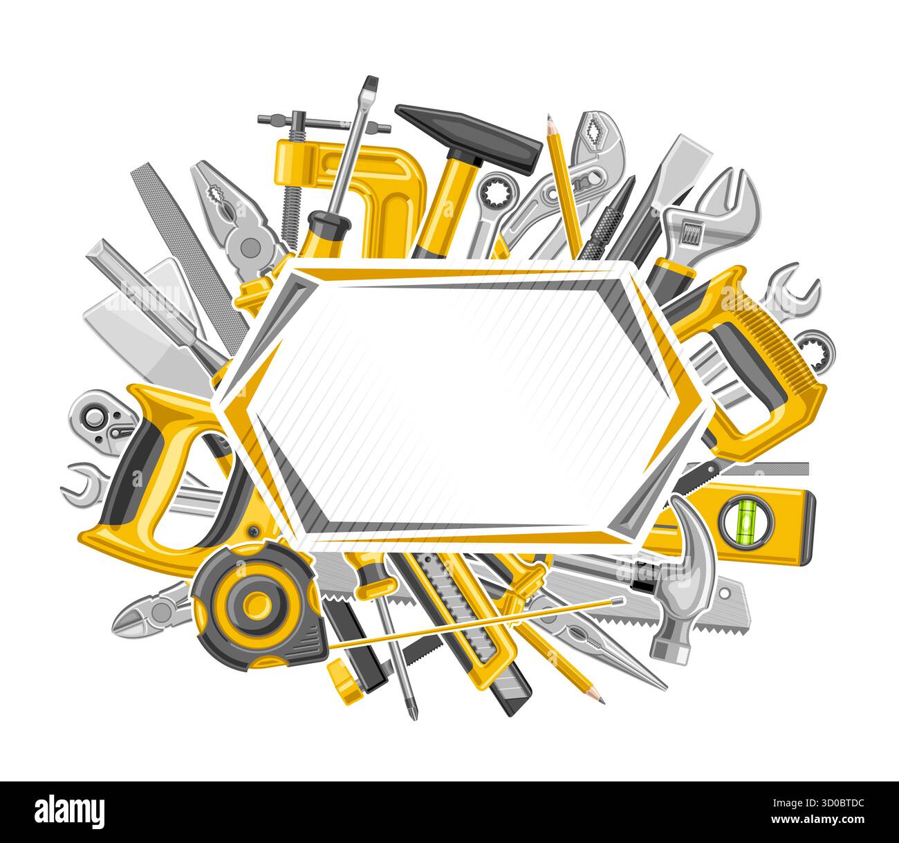 Vector Frame for DIY Tools with copy space for ad text, decorative ...