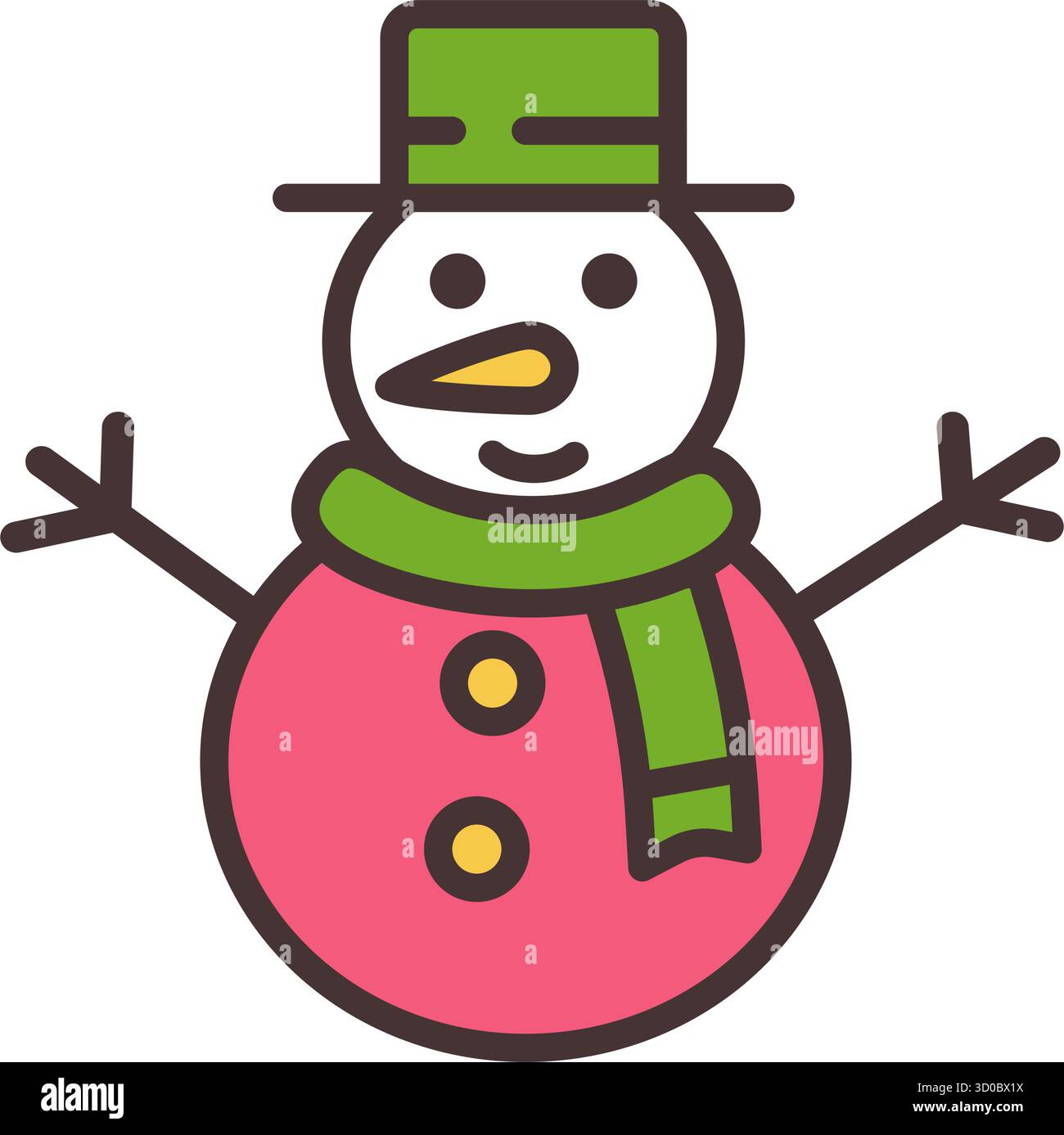 Snowman vector icon on white background Stock Vector Image & Art - Alamy