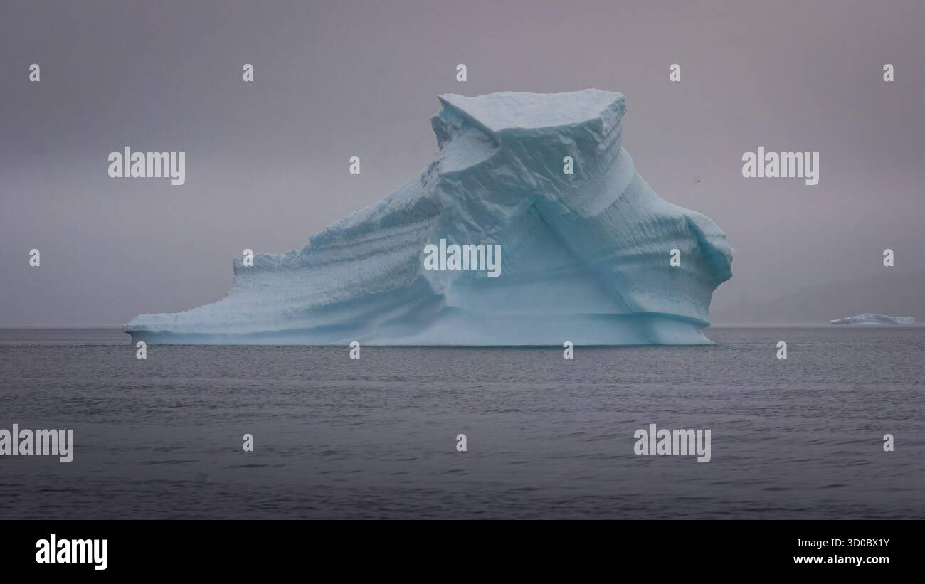 Qalerallit Sermia fjord, Greenland, with calving icebergs, stunning ...