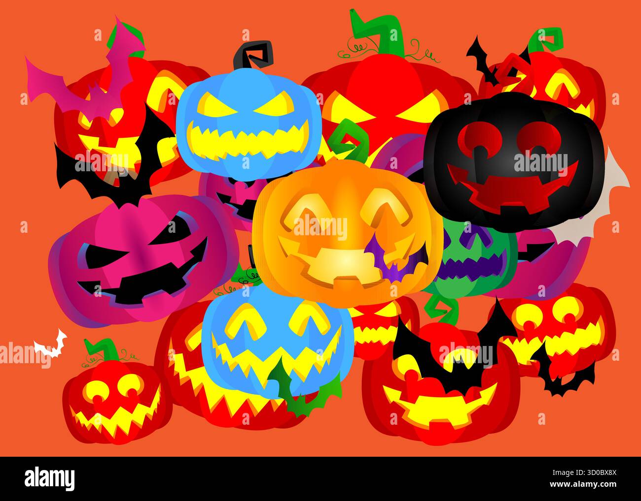 Halloween pumpkin, Jack O' Lantern and bat background wallpaper with ...