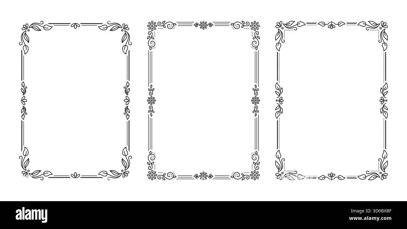 Floral margin Black and White Stock Photos & Images - Alamy