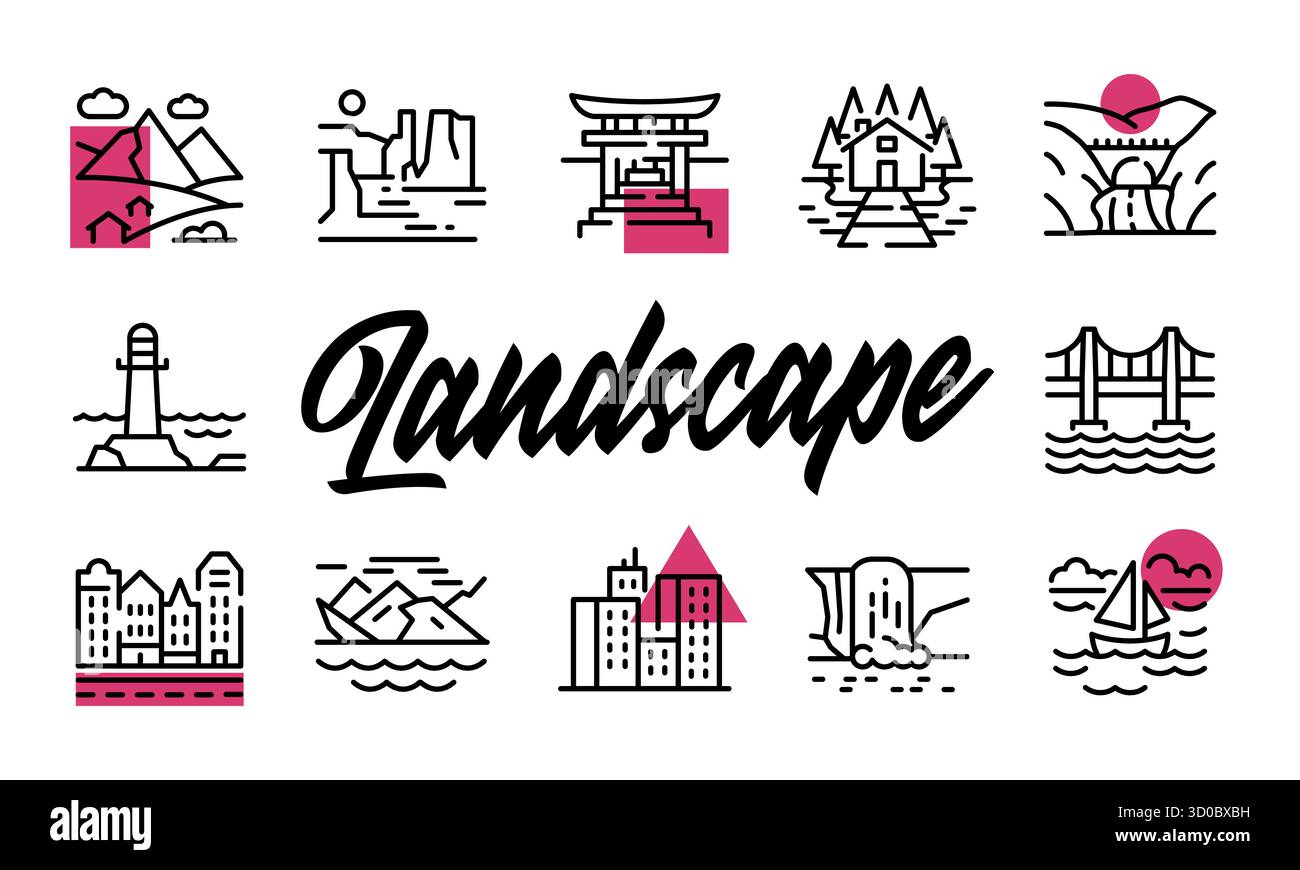 Landscape waterfall mountain river Cut Out Stock Images & Pictures - Alamy