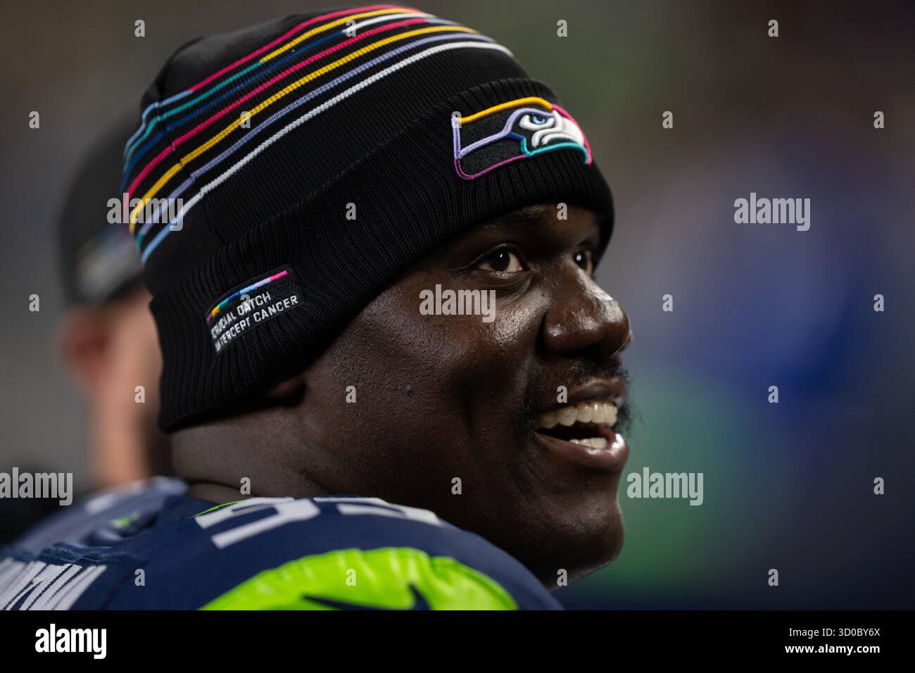 Seattle Seahawks offensive lineman Olu Oluwatimi is pictured on the ...