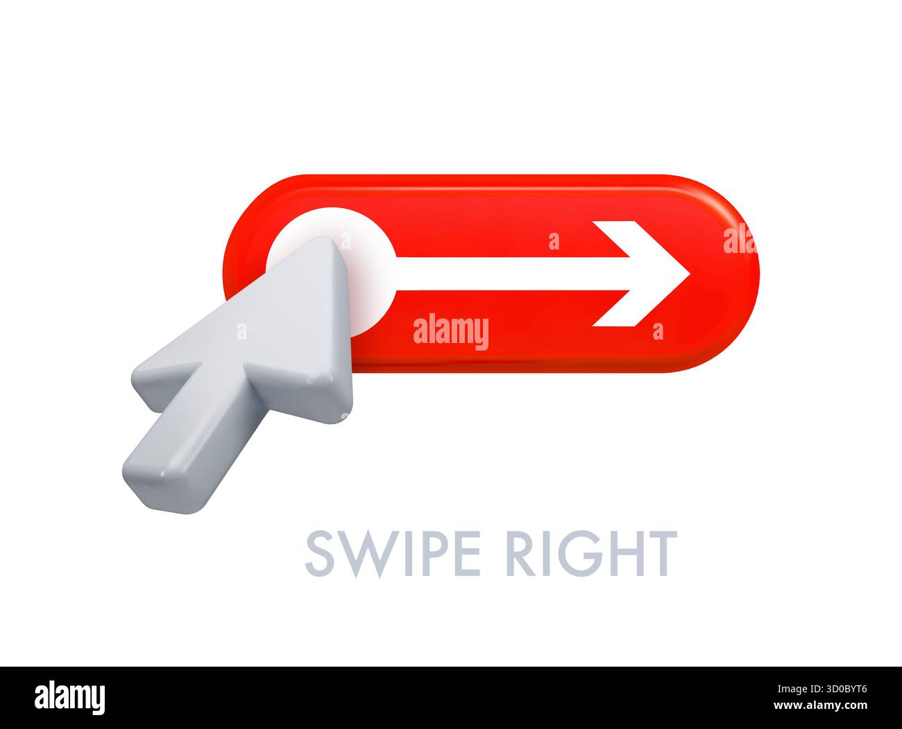 Cursor clicking swipe right hi-res stock photography and images - Alamy