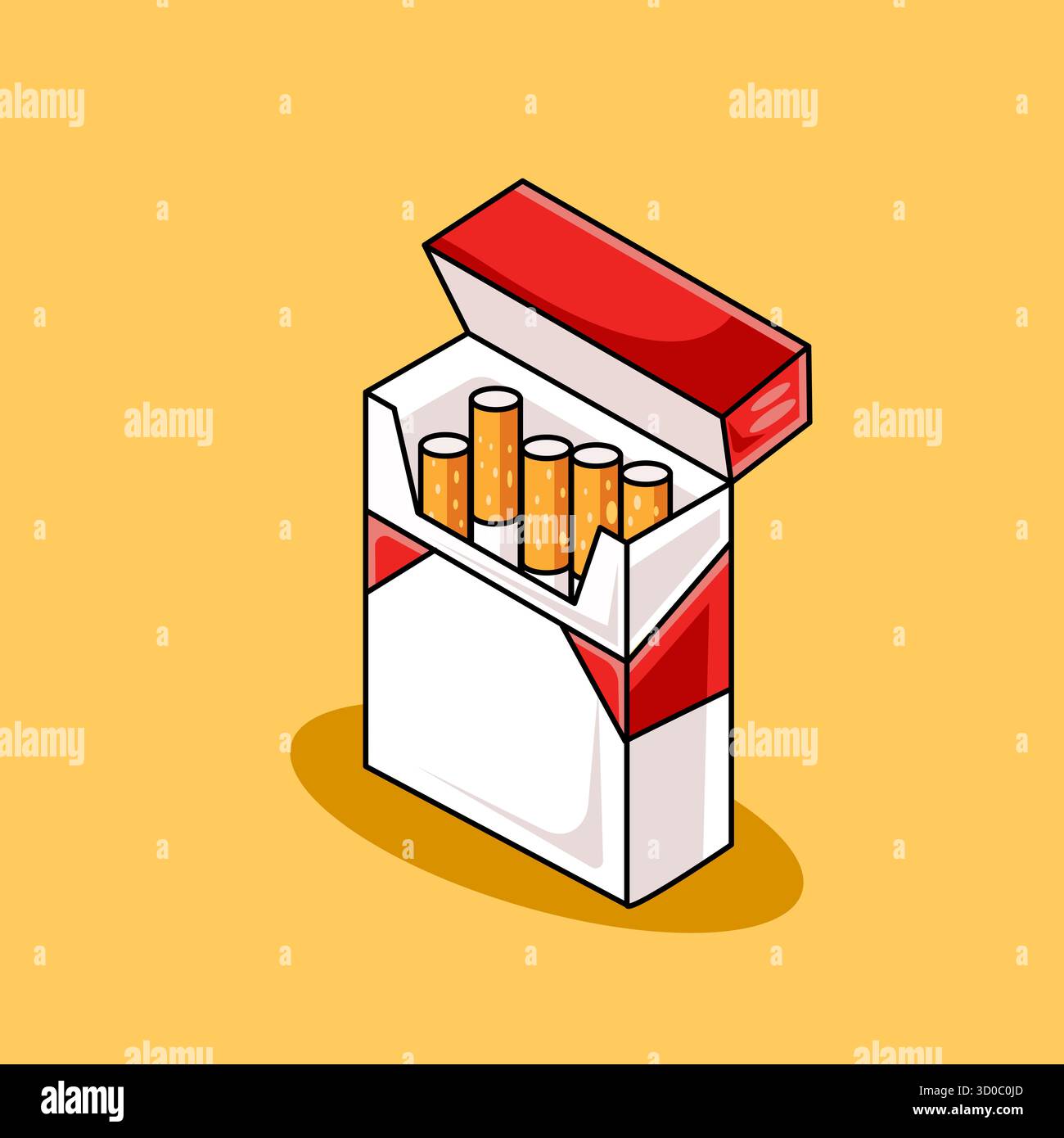 Open Pack of Cigarettes Vector Illustration Cartoon Design Stock Vector ...