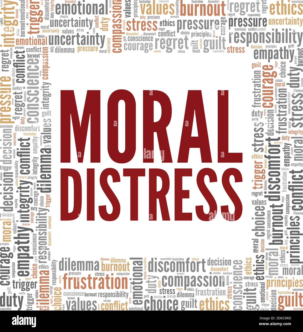 Moral Distress word cloud conceptual design isolated on white ...