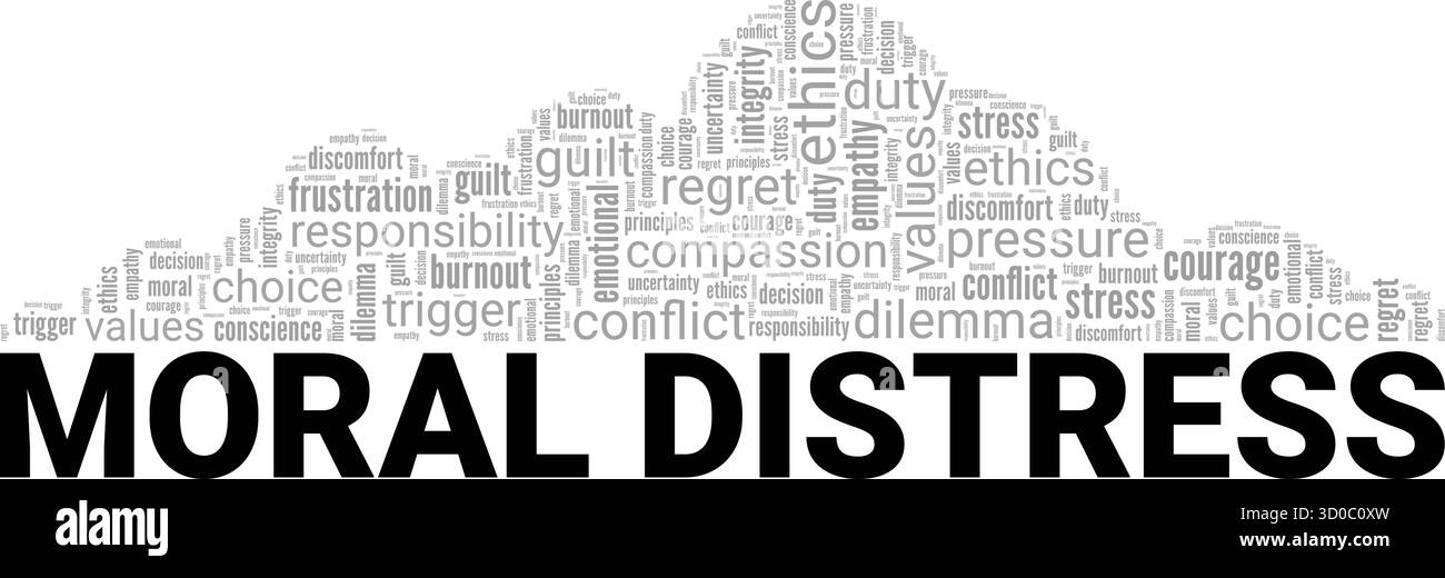 Moral Distress word cloud conceptual design isolated on white ...