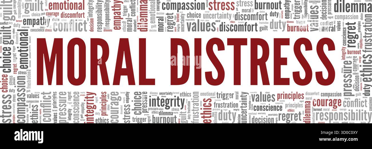 Moral Distress word cloud conceptual design isolated on white ...