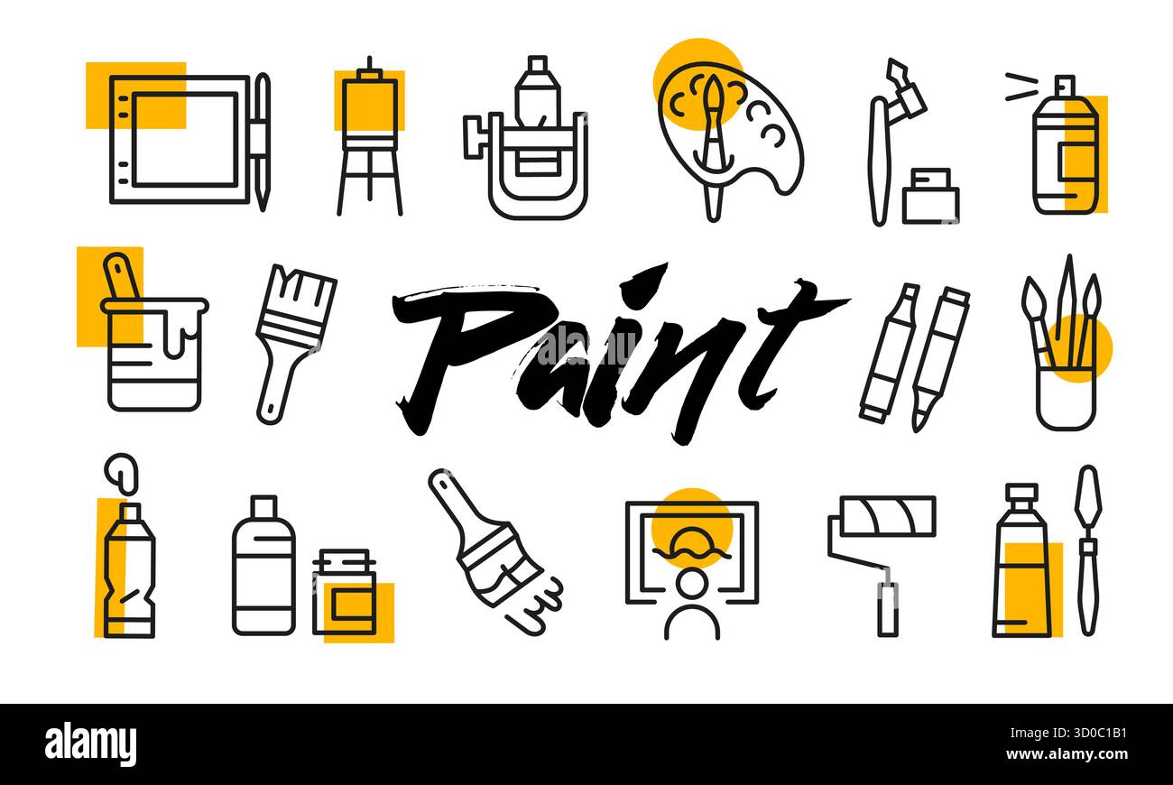 Easel poster icon outline Stock Vector Images - Alamy