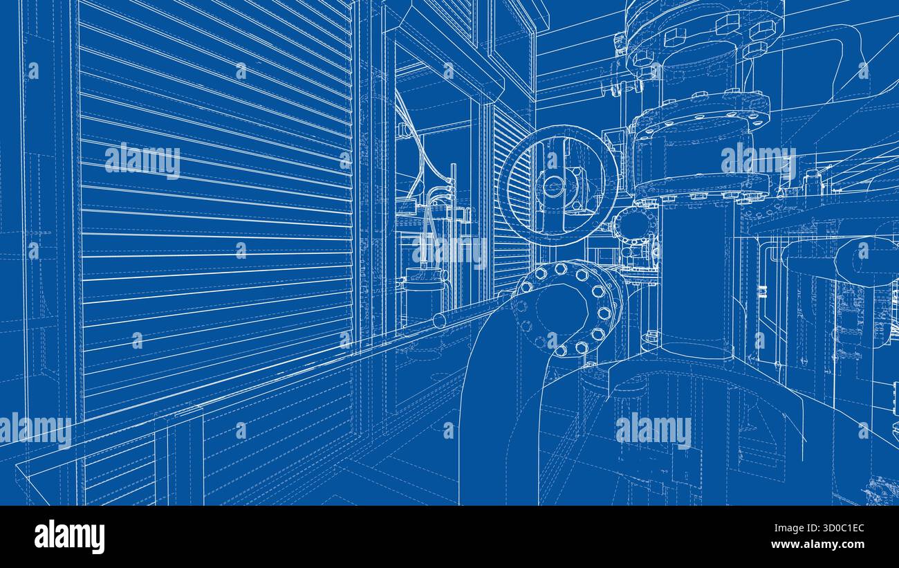 Industrial Blueprint Design. Vector Stock Vector Image & Art - Alamy