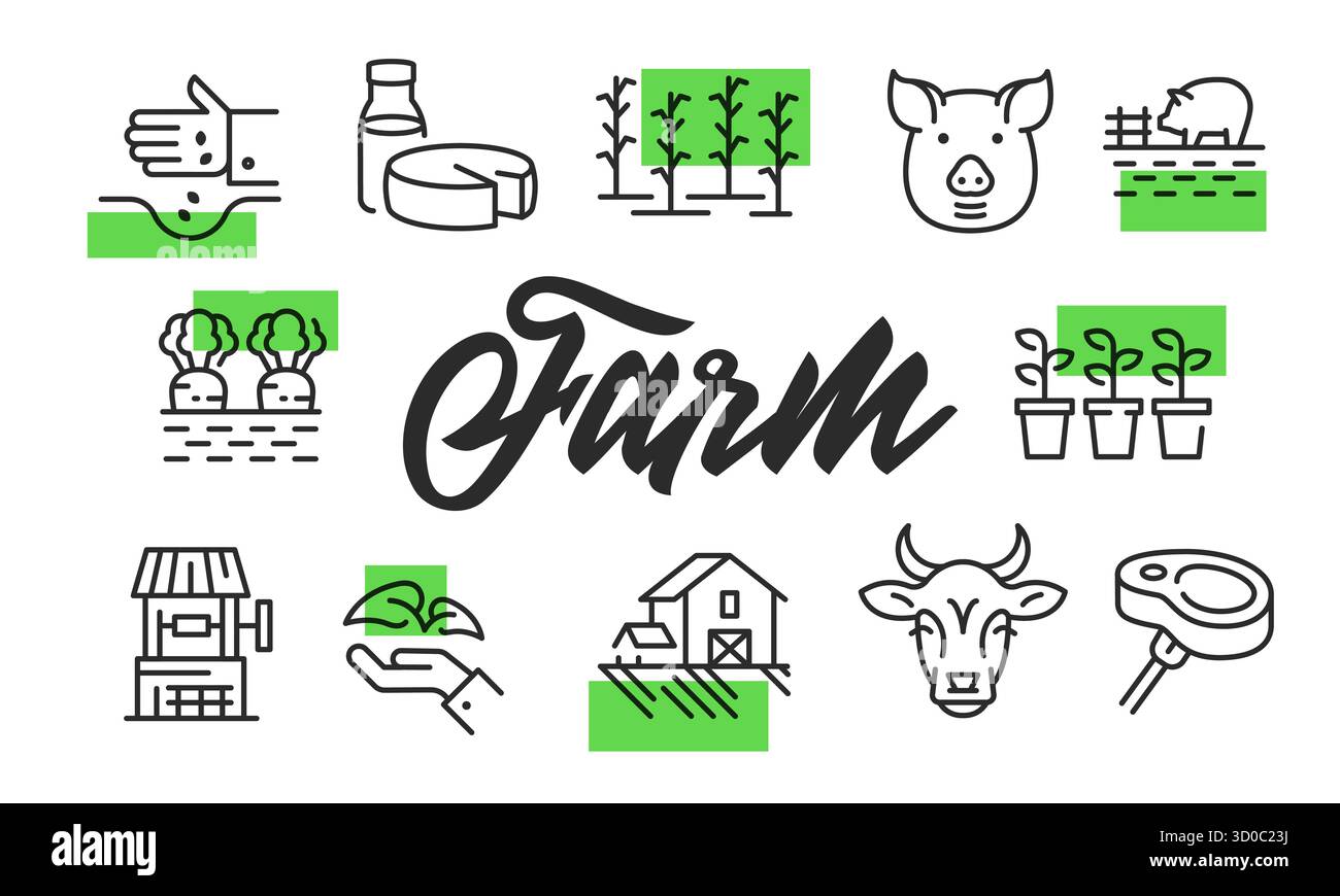 Farm Poster. Vector Illustration Stock Vector Image & Art - Alamy