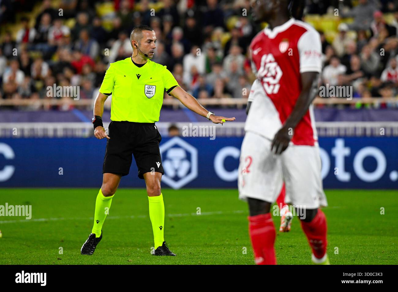 22nd October 2025: Monaco: Referee Marco Guida during the Champions ...