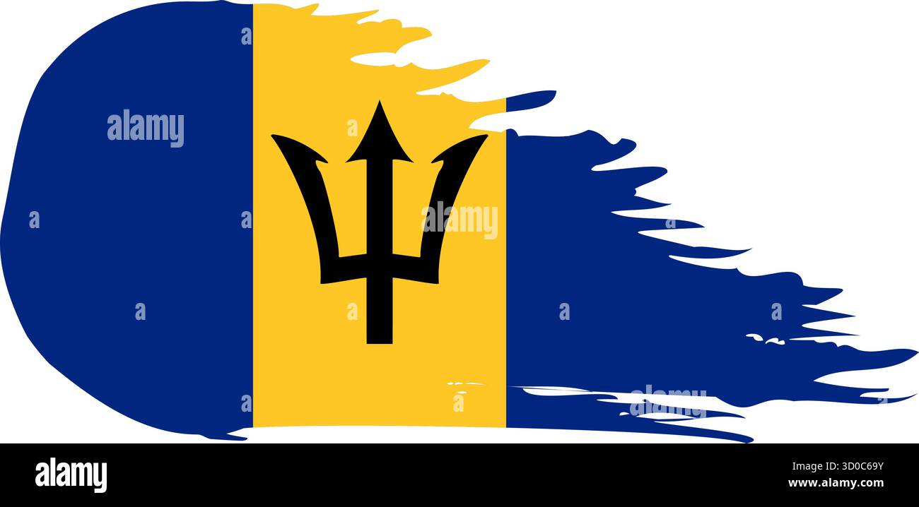 Barbados comet flag fly, grunge brush vector Stock Vector Image & Art ...
