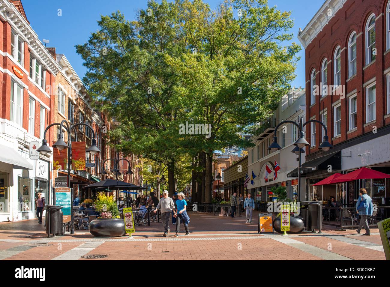 Charlottesville Historic Downtown Mall, Charlottesville, Virginia Stock ...
