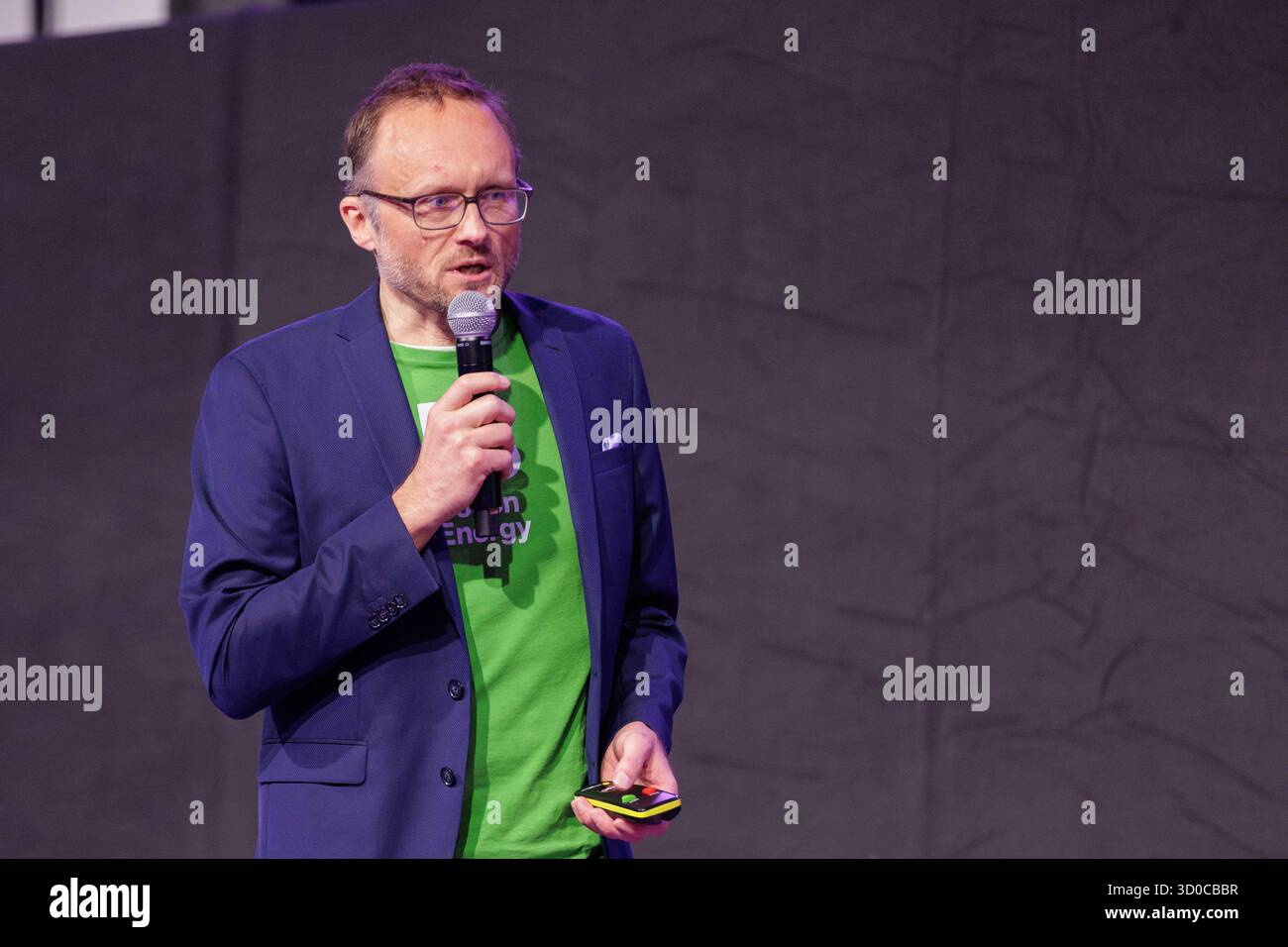 Panelists take part in the session “Scaling European Cleantech” during ...