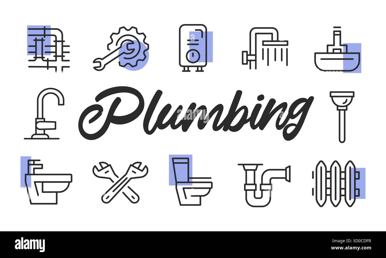 Plumbing Poster. Vector Illustration Stock Vector Image & Art - Alamy