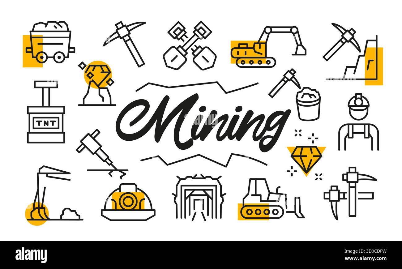 Coal mining machinery tunnel Stock Vector Images - Alamy