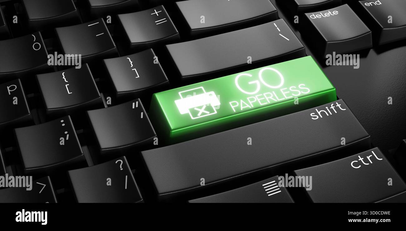 Go paperless computer keyboard hi-res stock photography and images - Alamy