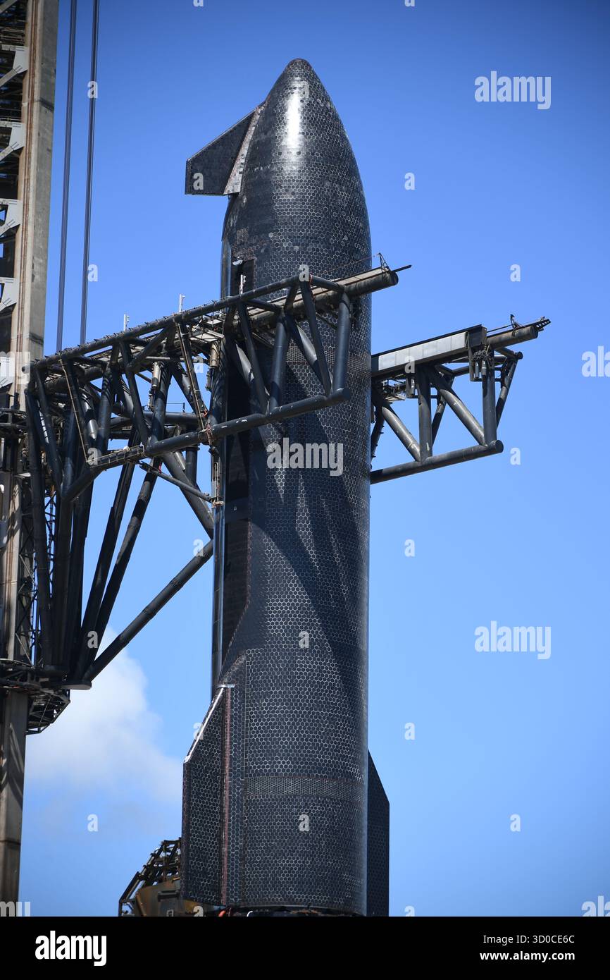 Starship 38 preparations prior to a static fire test on the orbital ...