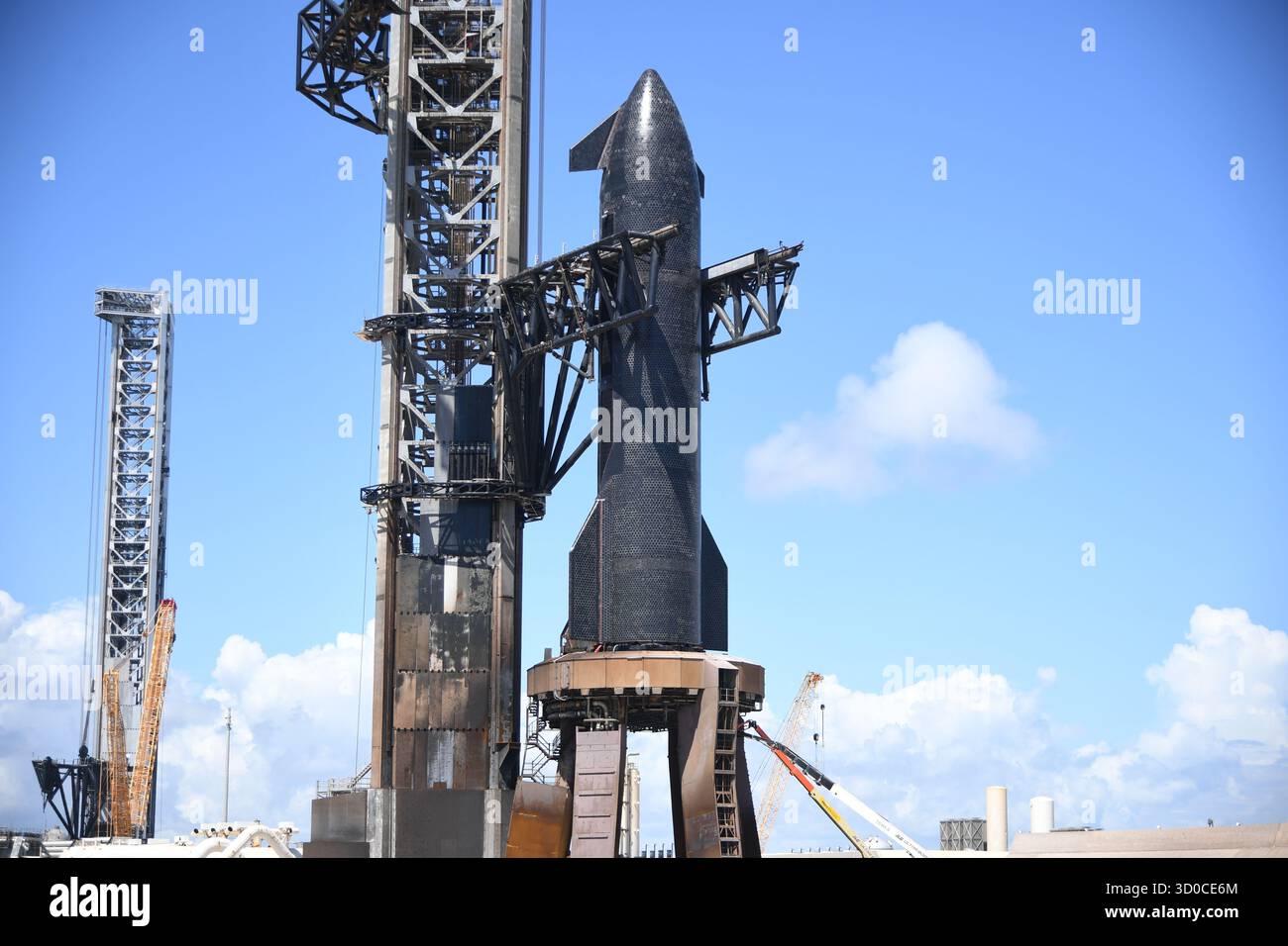 Starship 38 preparations prior to a static fire test on the orbital ...