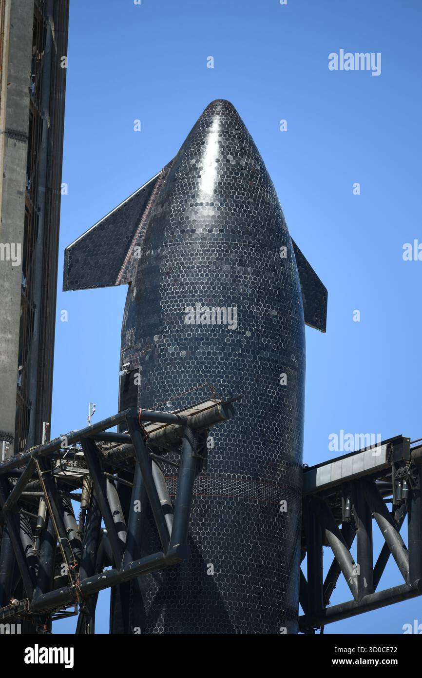 Starship 38 preparations prior to a static fire test on the orbital ...