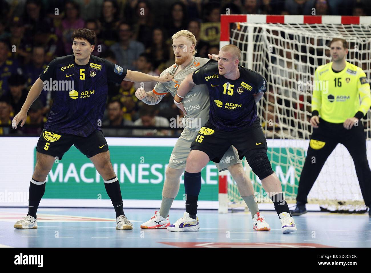 Schuichi YOSHIDA and Matej GABER of HBC Nantes during the EHF Champions ...