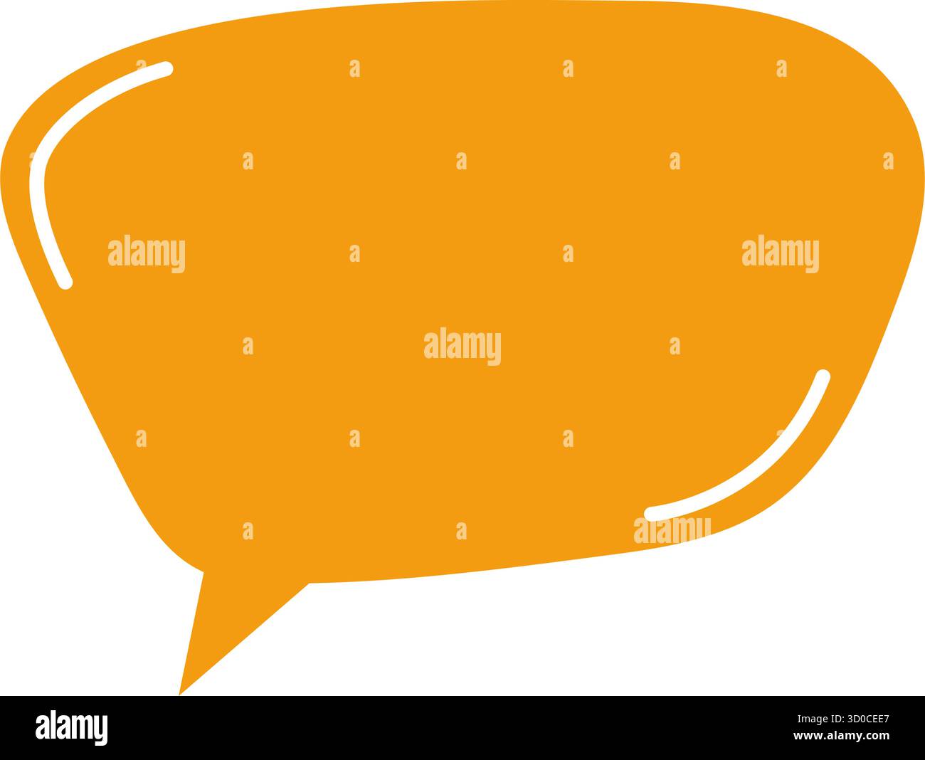 Cute orange talk cloud template in doodle style. Thought balloon ...