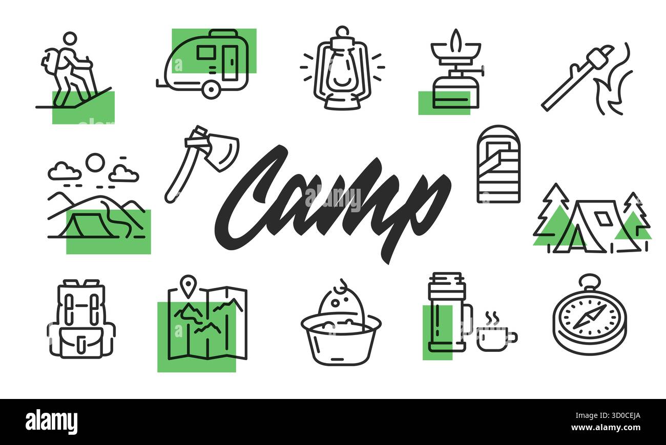 Camp Poster. Vector Illustration Stock Vector Image & Art - Alamy