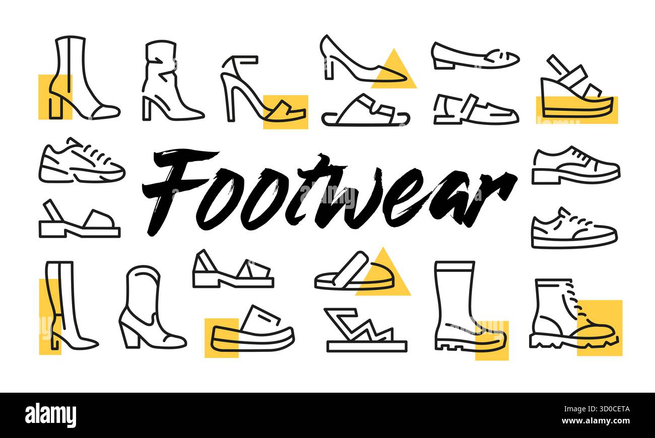 Footwear Poster. Vector Illustration Stock Vector Image & Art - Alamy